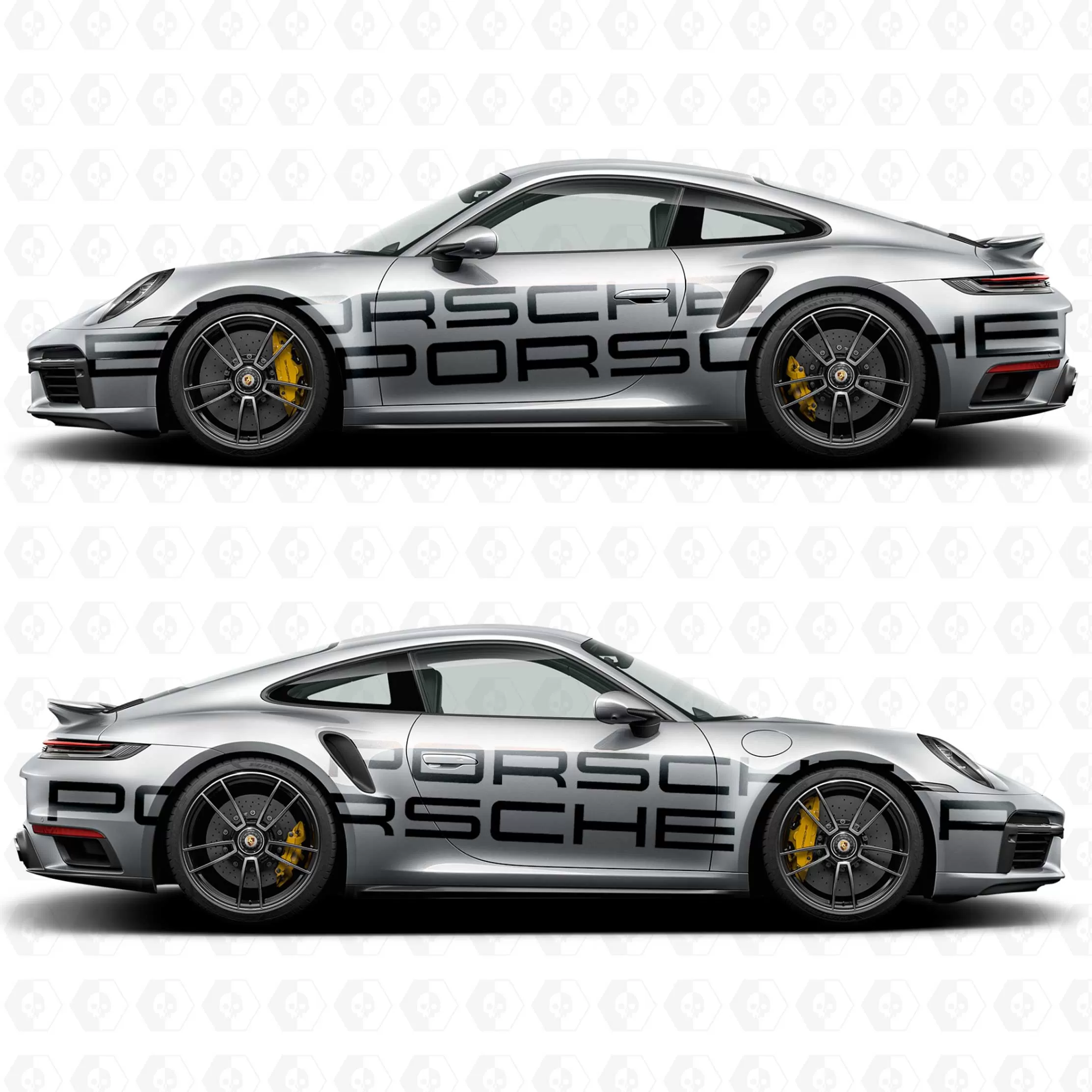 Side Porsche 911 Carrera Cup Race Hood and Roof Logo Decal Sticker