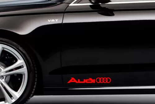 2 AUDI Rings Logo Side Trunk Decal Sticker A4 A5 A6 A8 S4 S5 S8 Q5 Q7 TT