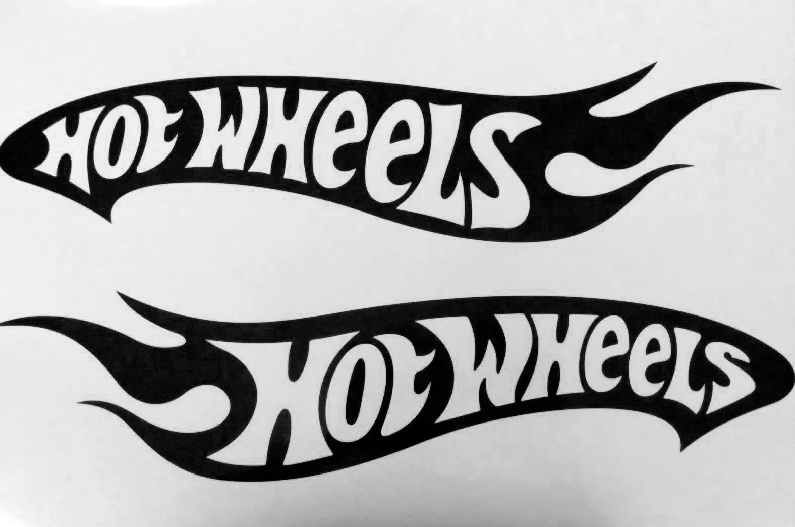 2 Hot Wheels Vinyl Decals 24" each reversed letters left and right side