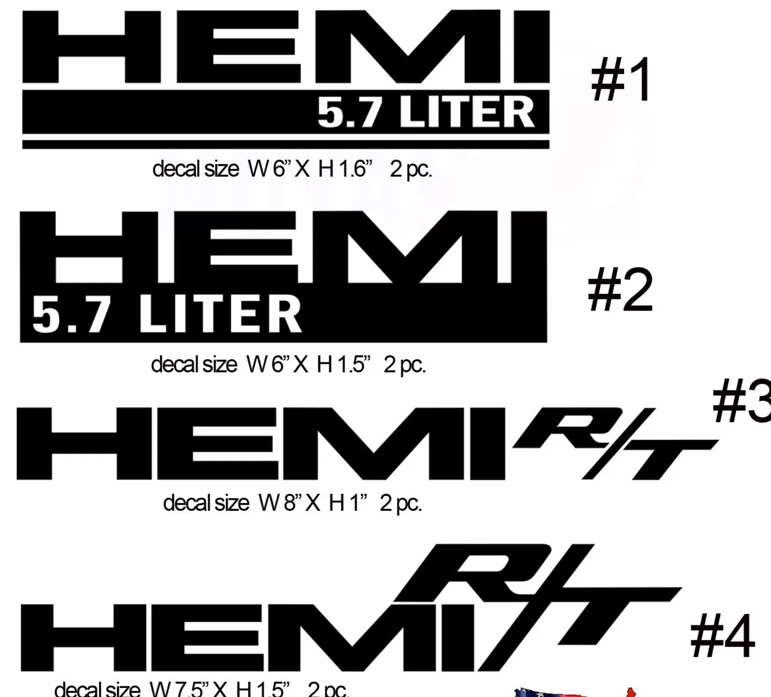 2x Hemi Rt, Challenger Mopar Decal Sticker Die Cut