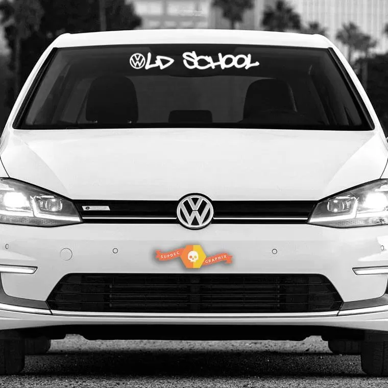 Old School Volkswagen Windshield Lettering Decal Sticker jetta gti vw ...