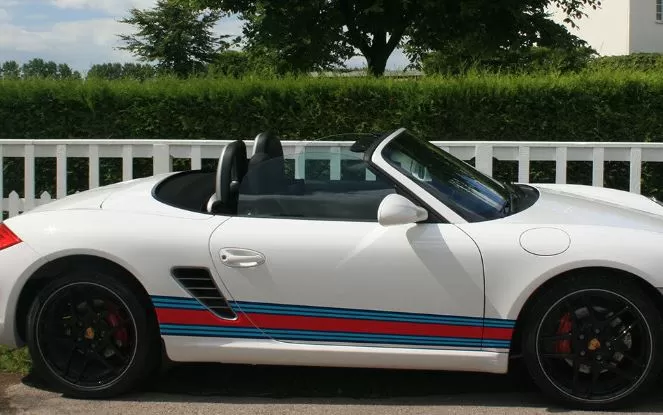 Porsche Boxster 987 Martini Racing side stripe graphic decal