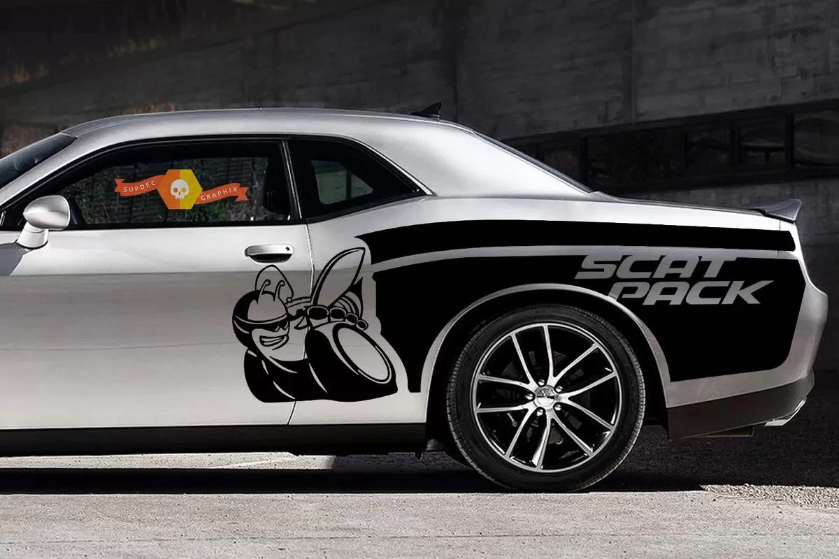 Dodge Challenger Side Scat Pack Wrap Kit Graphic decals stickers fits ...