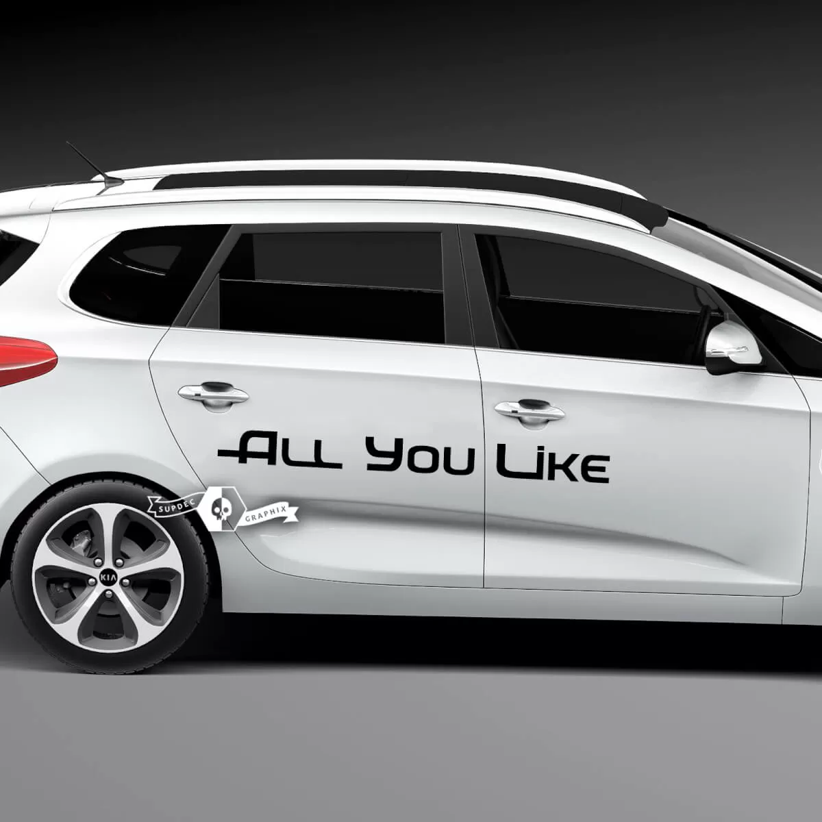 Pair Doors Lettering All You Like Emblem Logo Vinyl Decal Sticker For ...