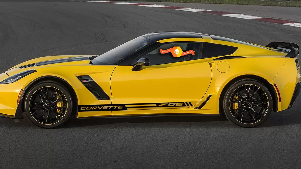Side door Decal Graphic Sticker Kit Chevrolet Chevy Corvette Z06 C6 C7 ...