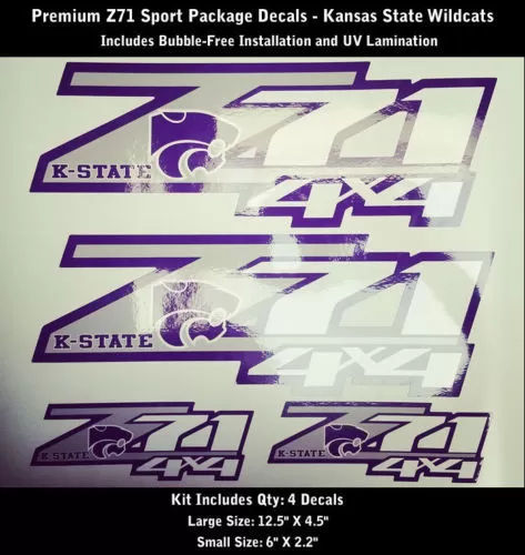 Z71 Decal Kit Kansas State Wildcats Premium Quality Bubble-Free 0181