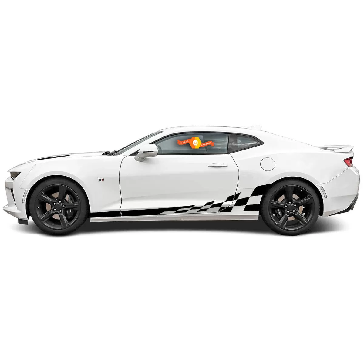 Chevrolet Camaro 2016-2018 Checkered Rocker Side Vinyl Stripes