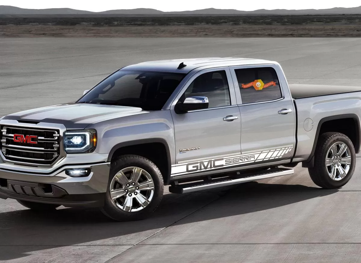 GMC SIERRA 2x Racing Stripes graphics vinyl quality body decal sticker logo