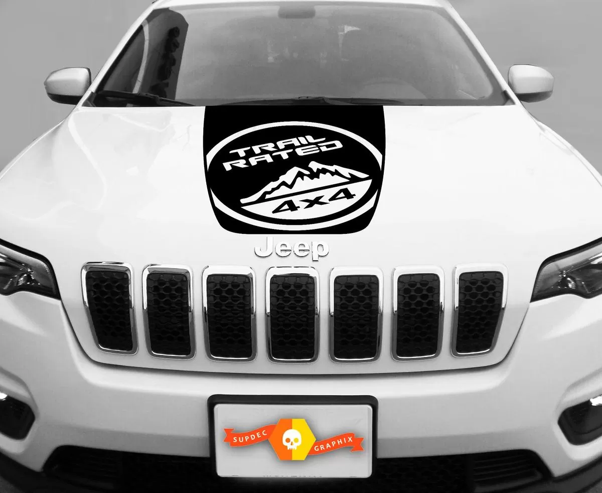 2014-2017 Jeep Cherokee Trail Rated Sport Vinyl Hood Decal Sticker ...