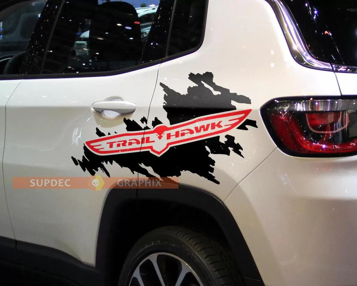 Pair of Trail Hawk Jeep Renegade Compass bed side decals stickers 2 ...