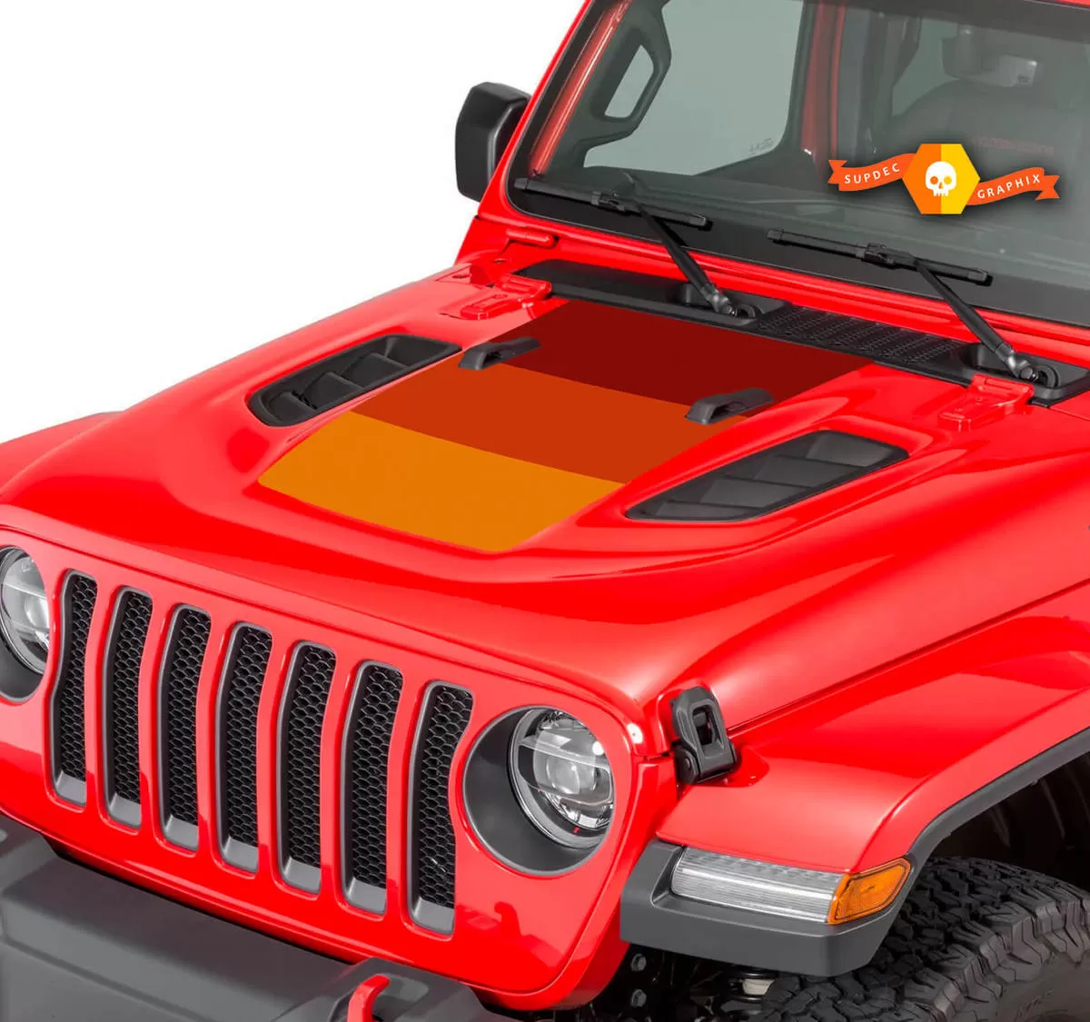 Jeep Gladiator 2020 Rubicon Hood retro vintage 80s racing stripe kit ...