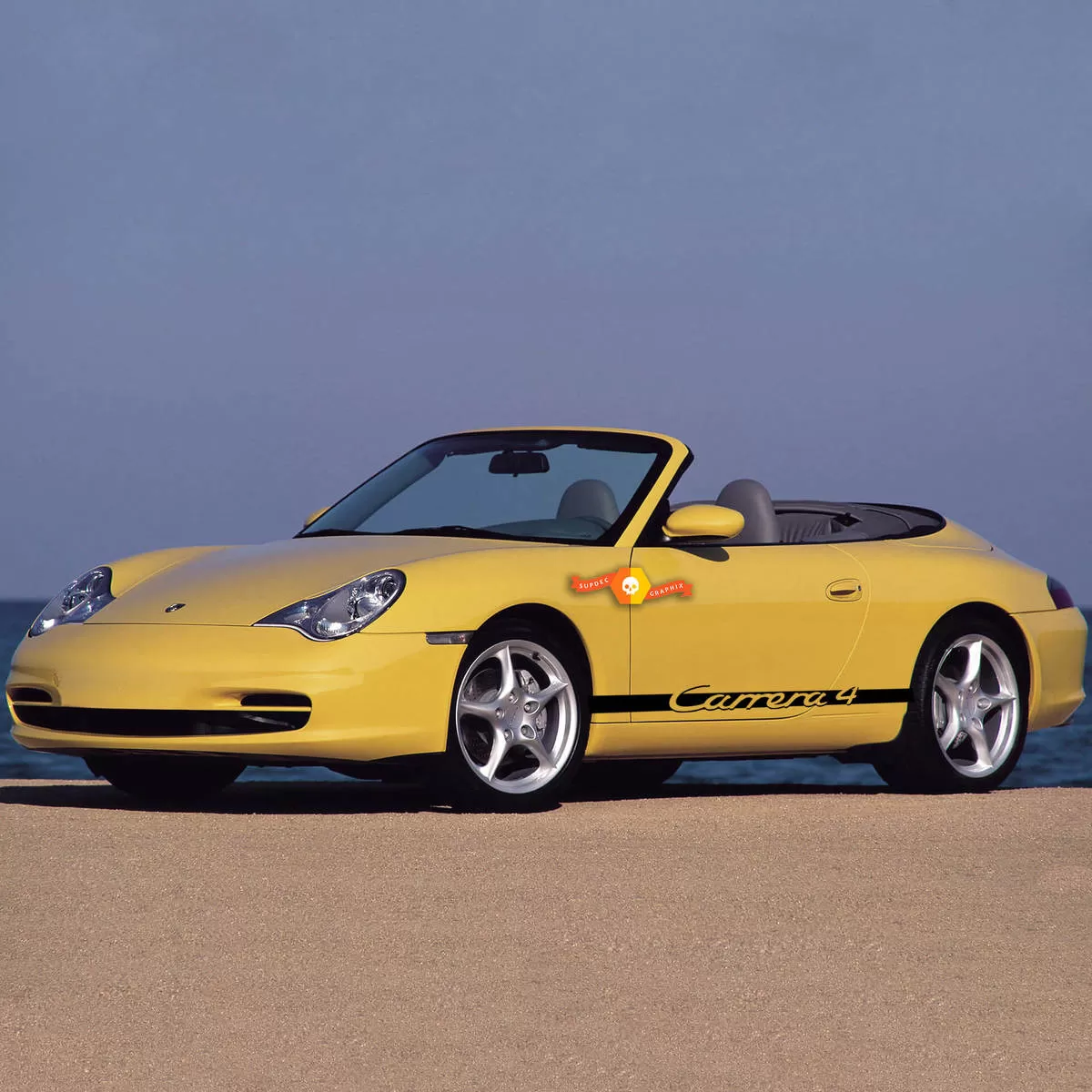 Porsche Carrera 4 Rocker Panel Racing Side Stripes Decal Sticker