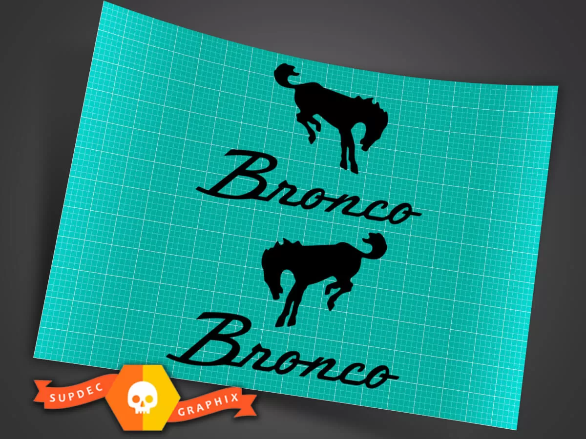 Ford Bronco - Bronco With Horse - Decal Set - 6.25" Tall - Two Decals