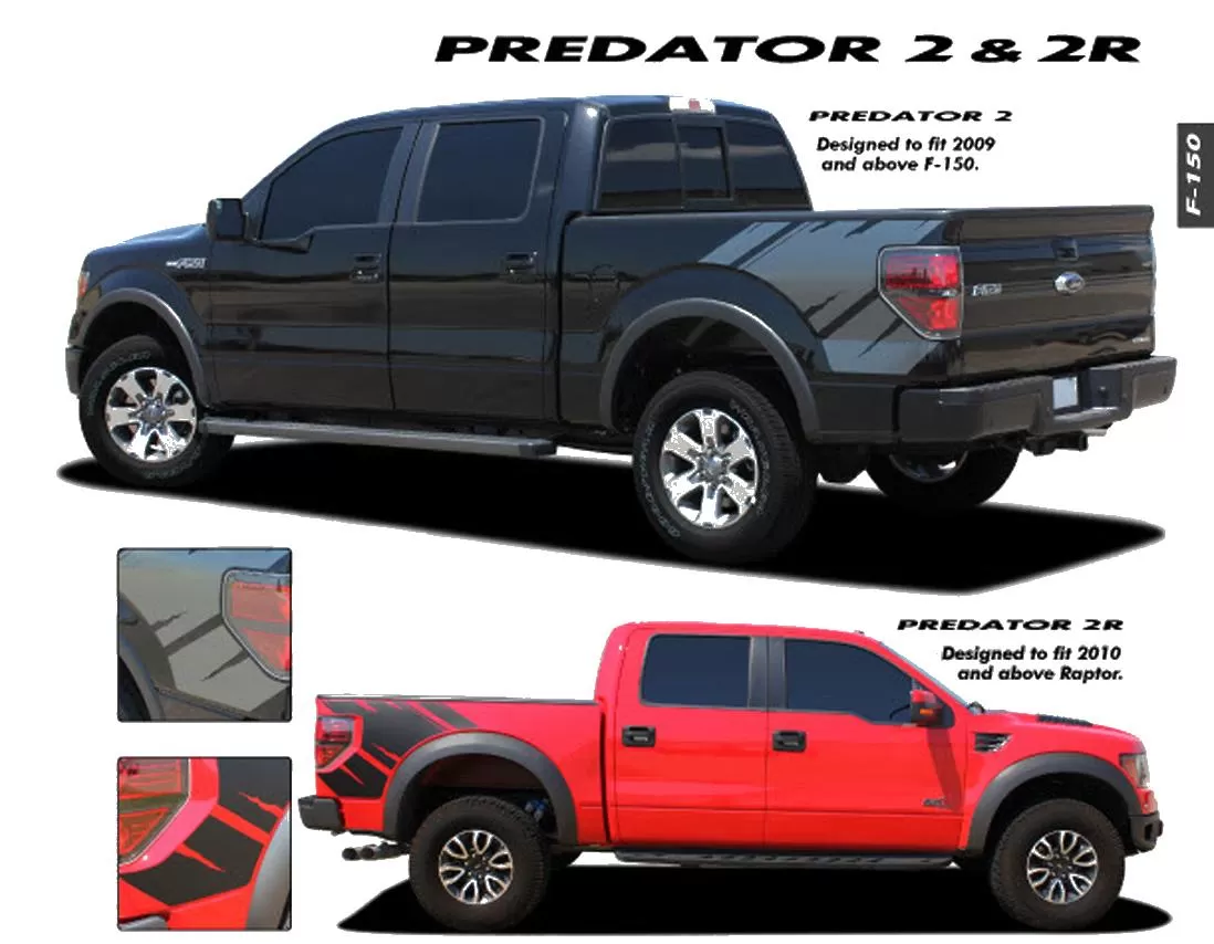 Ford F150 Raptor Graphics Decals Trim Emblems Kit PREDATOR 2 EE1821 ...
